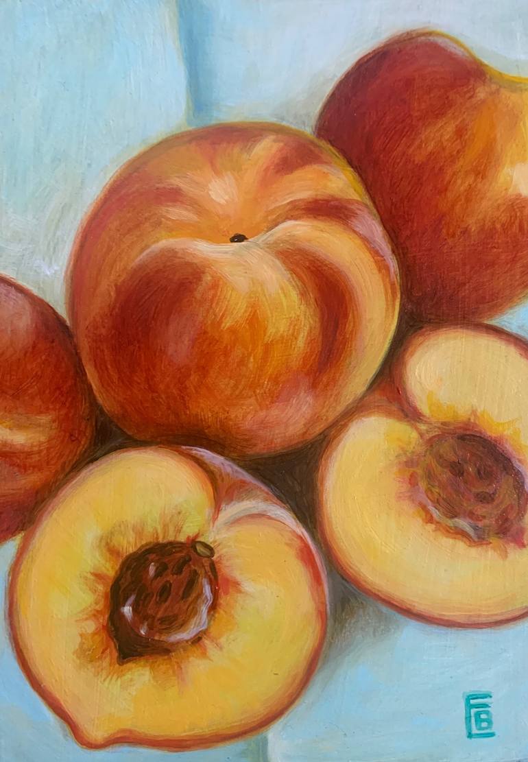 Peaches Painting by Edith Bingham | Saatchi Art