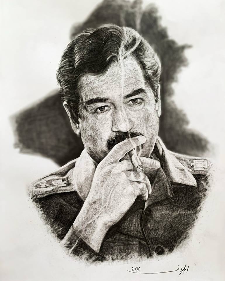 saddam hussain Drawing by Ellaf Yasir | Saatchi Art