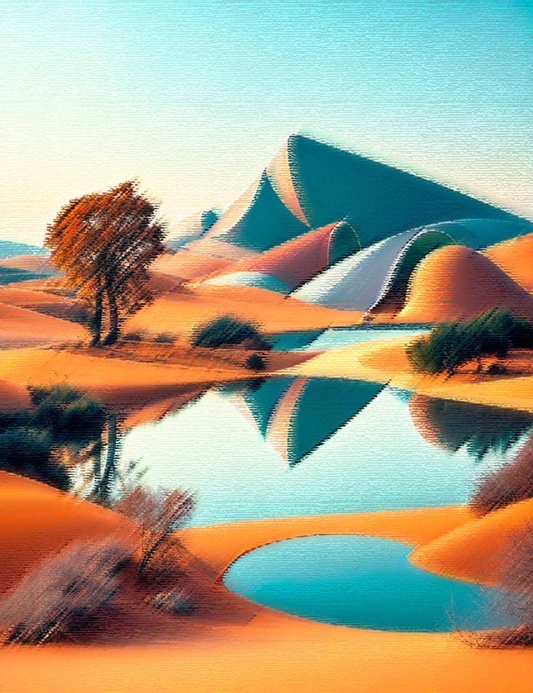 Desert Oasis AI NFT Digital by Maria De Andrés | Saatchi Art