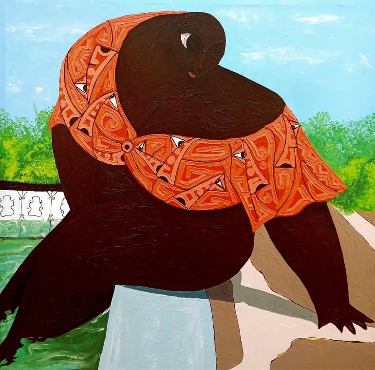 Aroused by the Pool Painting by Victor Osei Mensah | Saatchi Art