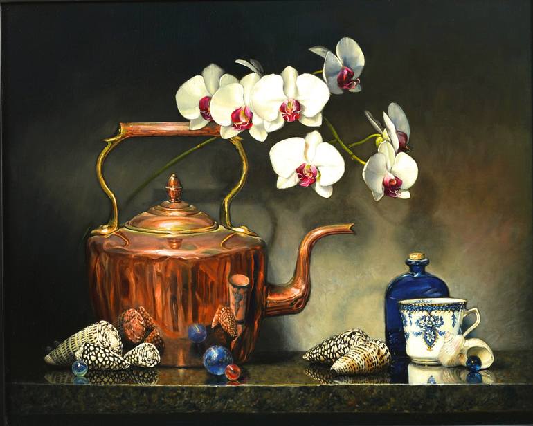 Orchid Blue Version 2 Painting by ken Hunt | Saatchi Art