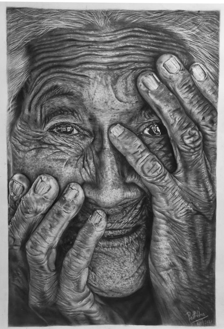 Emotions : Hyper realistic charcoal art Drawing by Prathibha Sunny ...