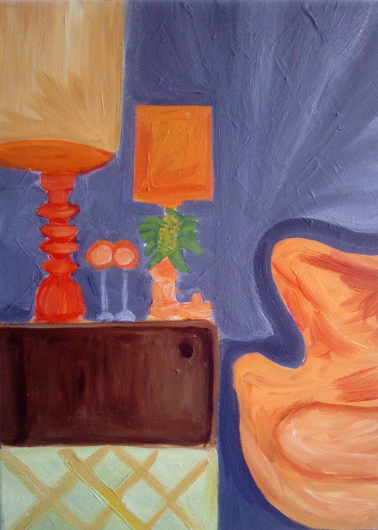 The orange chair Painting by Simone Mcdonald | Saatchi Art