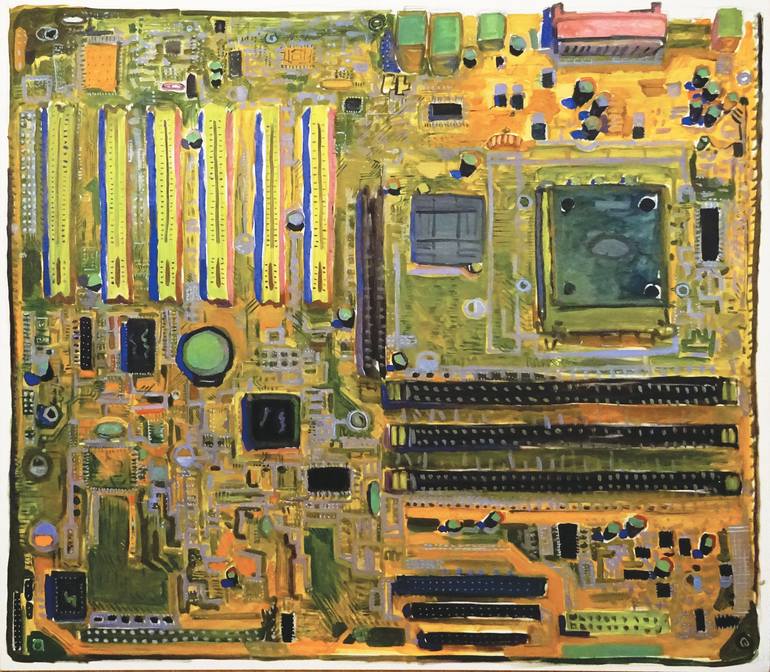 Motherboard Painting by Petar Đorđević | Saatchi Art