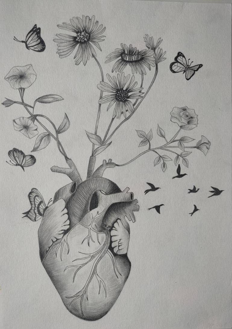 There is life Drawing by Yelyzaveta Rabadanova | Saatchi Art