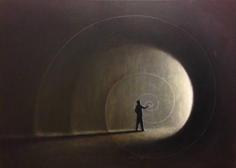 Plato's cave, unfathomable Painting by Cveto Vidovic | Saatchi Art