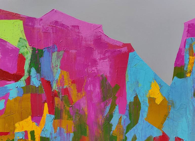 Pink Pinnacles Painting by Abhishek Kumar | Saatchi Art