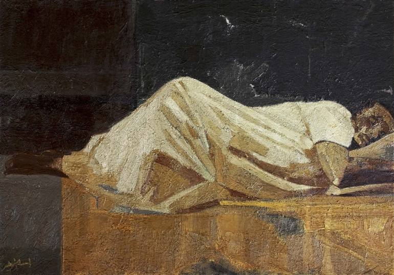 Funeral Triptych (left wing) - detail Triptych (left wing) Painting by Islam Zaher | Saatchi Art