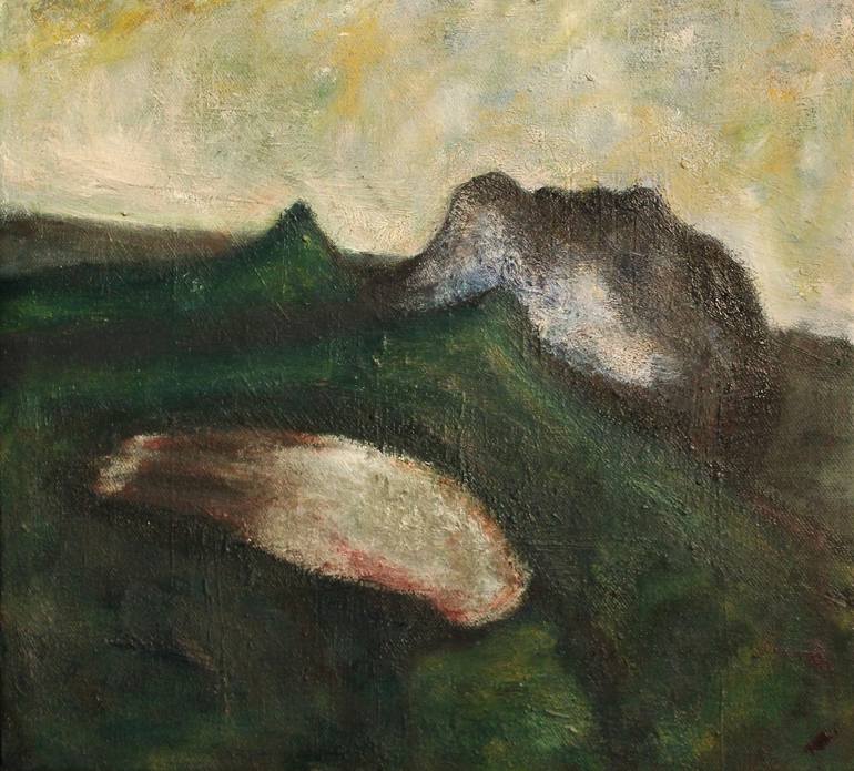 dead man on a bed with his hand on his chest Painting by Steven Thomas ...