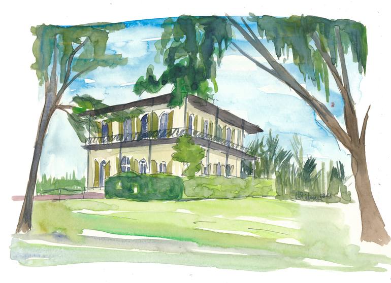 Key West Florida Conch Dreams - Hemingway House Drawing by M Bleichner ...