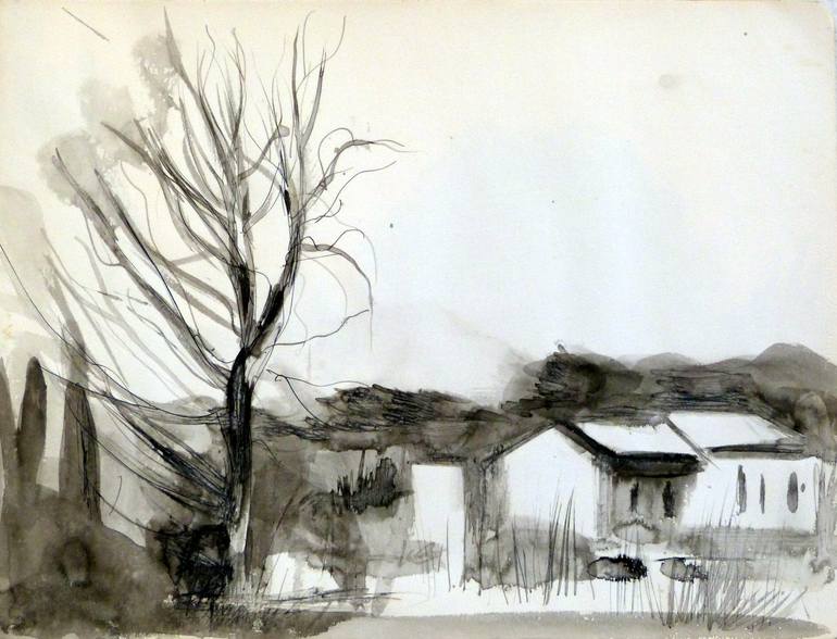 The country cottage in Mougins 2 Drawing by Frederic Belaubre | Saatchi Art