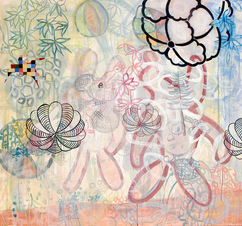 Scuba Bunny Sonata Painting by Catharine Magel | Saatchi Art