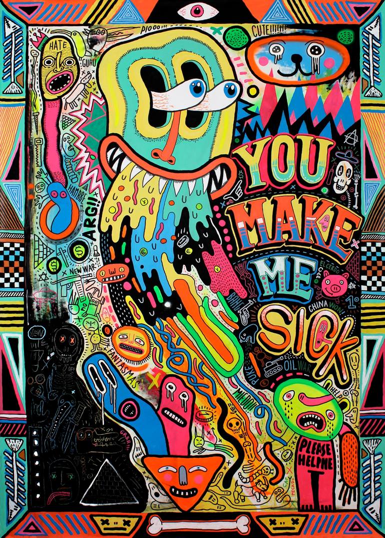 You Make Me Sick Painting by Eduardo Bertone | Saatchi Art