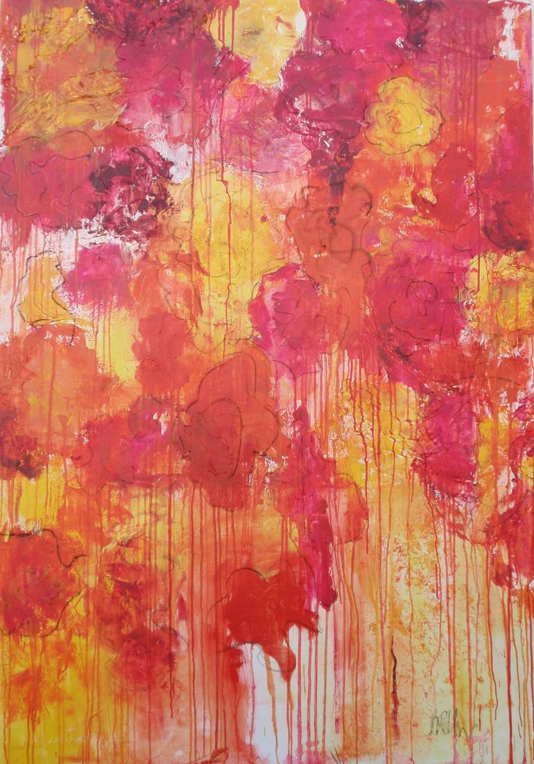 garden party - SOLD Painting by Barbara Pitcher | Saatchi Art