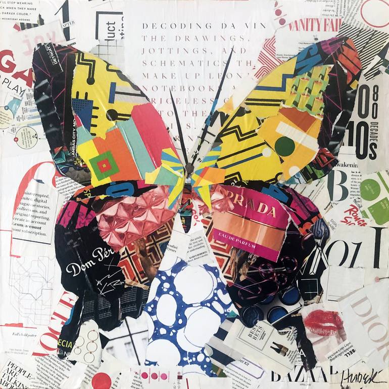 Butterfly Kisses Collage by Jim Hudek | Saatchi Art