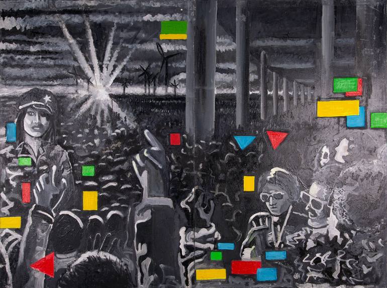 Rave Under A Motorway Bridge Painting by Elluse Studio Artist ...