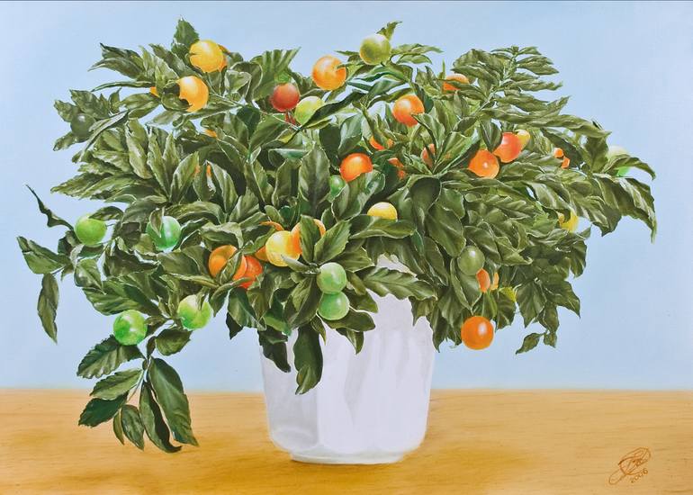 Berry Tree Bright Painting by Jason Zahra | Saatchi Art