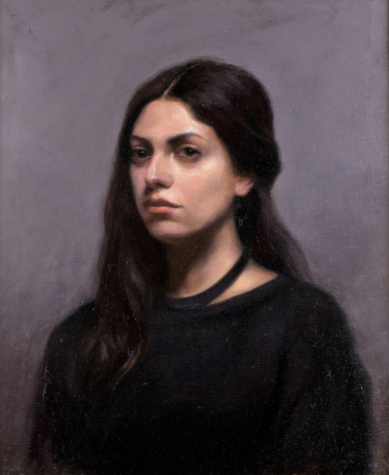Portrait of Eleonora - Symphony in Grey Painting by Emily Macduff ...