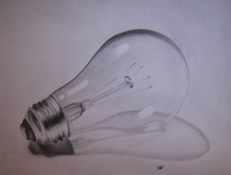 Light Bulb Drawing by Dan Lee | Saatchi Art