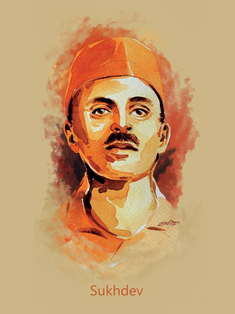 Sukhdev (The Revolutionary Freedom Fighter) Digital by Artist Gurdish Pannu | Saatchi Art