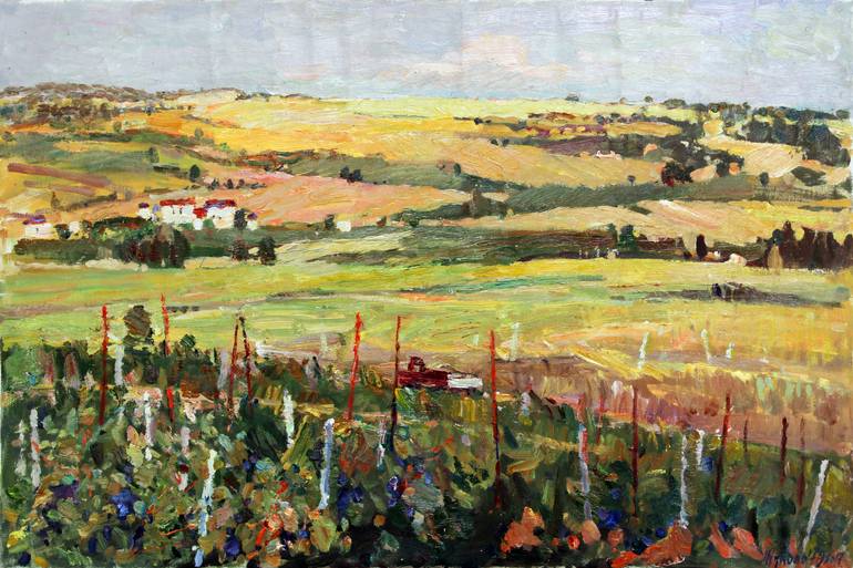Vineyards Of Tristo Painting by Juliya Zhukova | Saatchi Art
