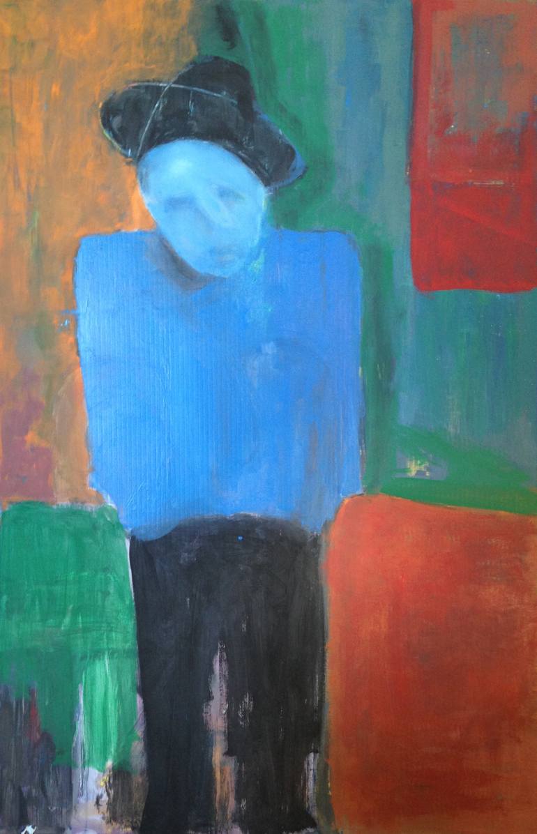 Man in Blue Painting by William Wright | Saatchi Art