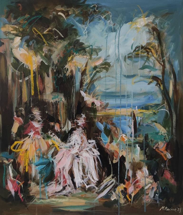 Au Bord du Lac Painting by Mandy Racine | Saatchi Art
