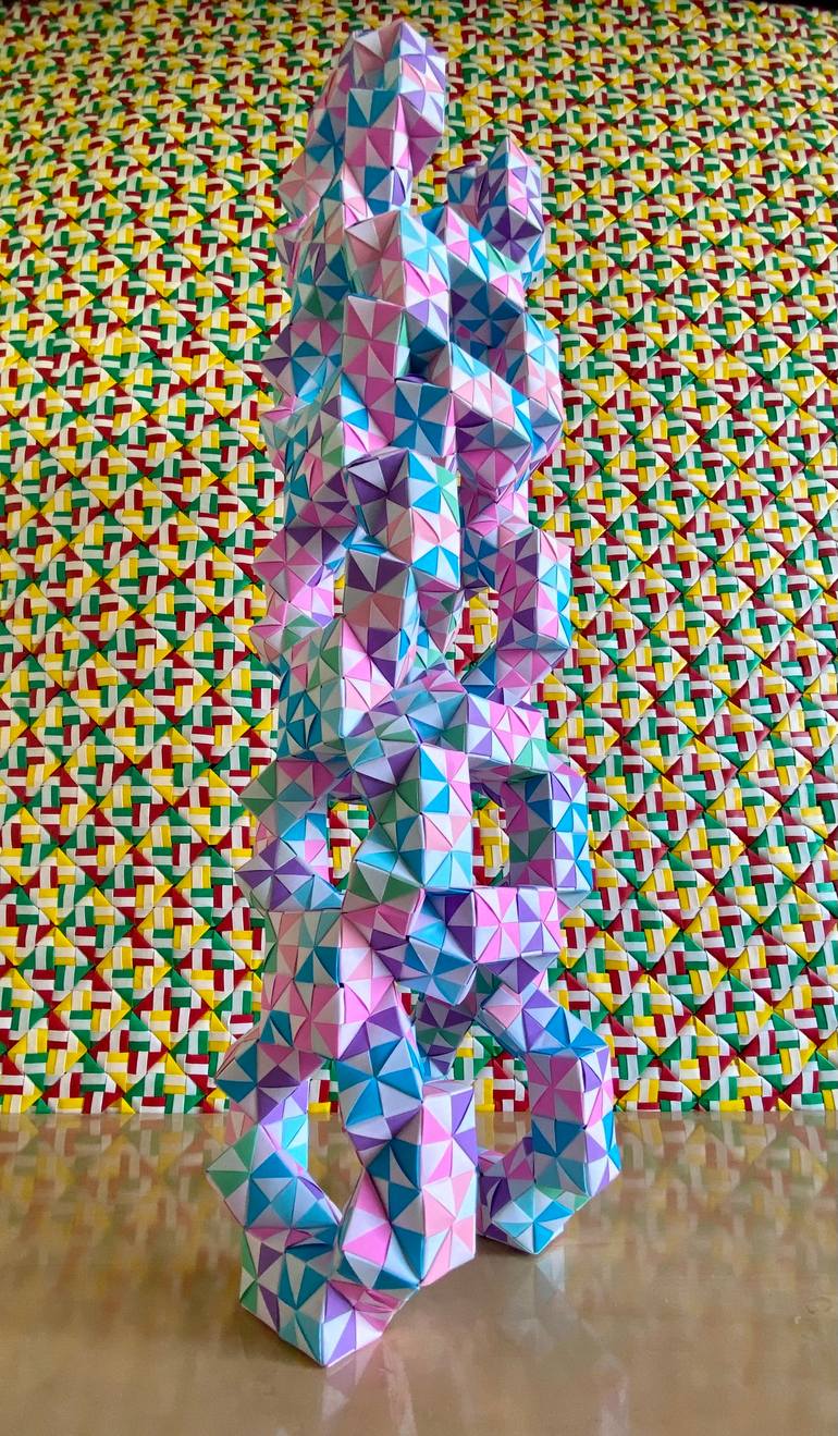 Architectural Rainbow Origami Engineering Cubic Polyhedron Tower ...
