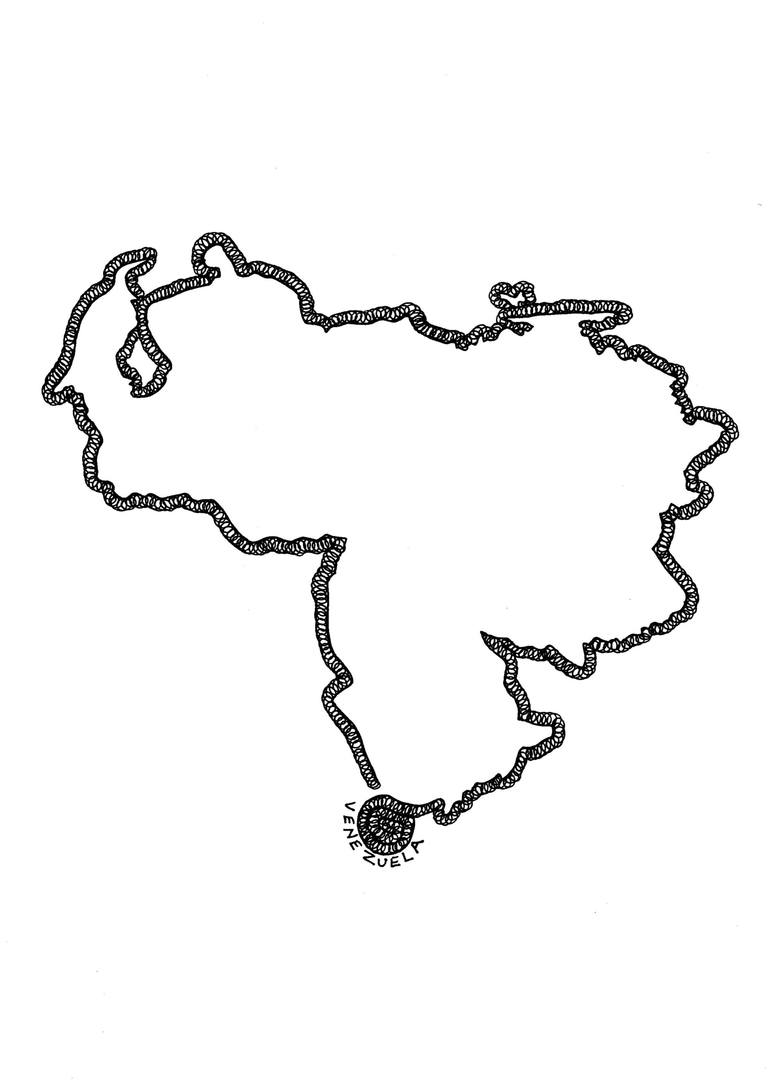 Venezuela Border Drawing by Inkas Arts | Saatchi Art