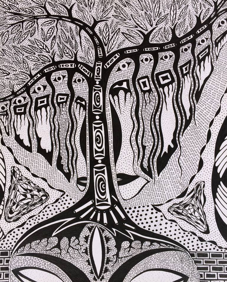 Bodhi Tree Drawing by Inkas Arts | Saatchi Art