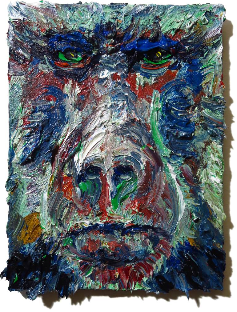 x156 - OIL Painting of ape portrait expressionism animal monkey ...