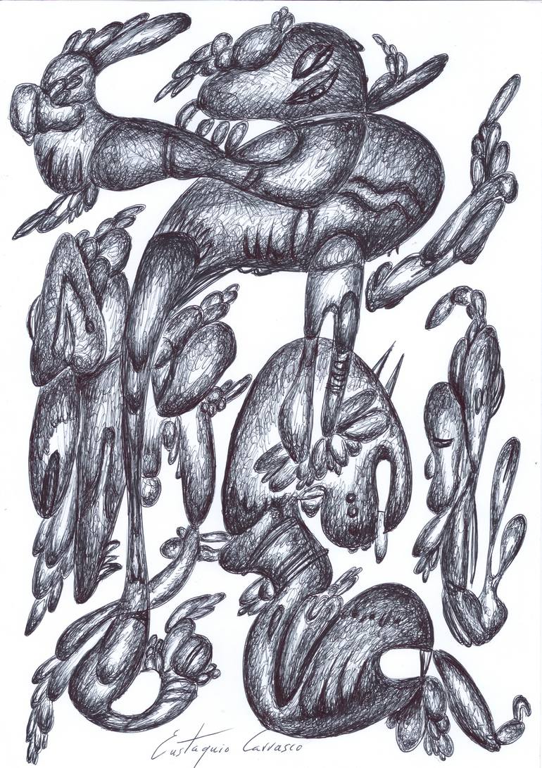 Surrealist Composition with shapes in volume No.3 Drawing by Eustaquio ...