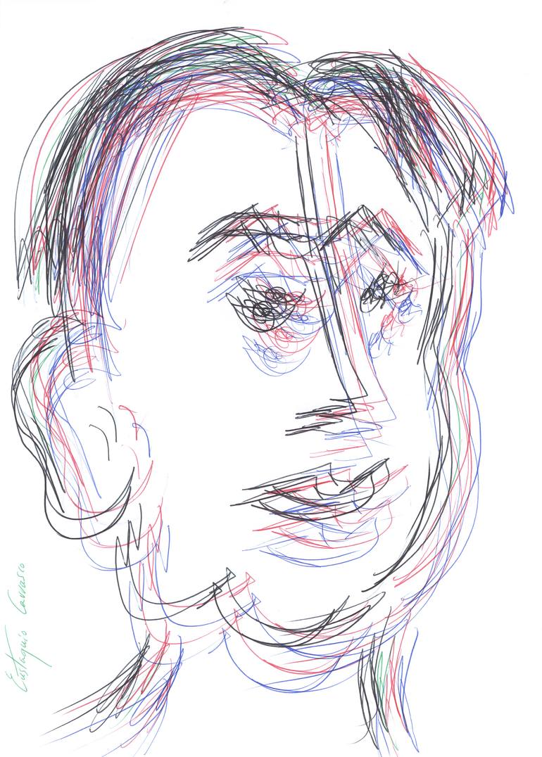 Face apocryphal 15 Drawing by Eustaquio Carrasco | Saatchi Art