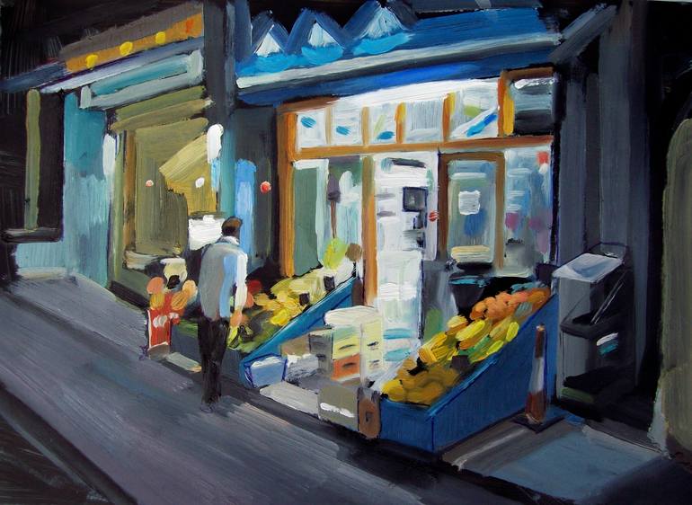 Night shop Painting by Stan Bigda | Saatchi Art