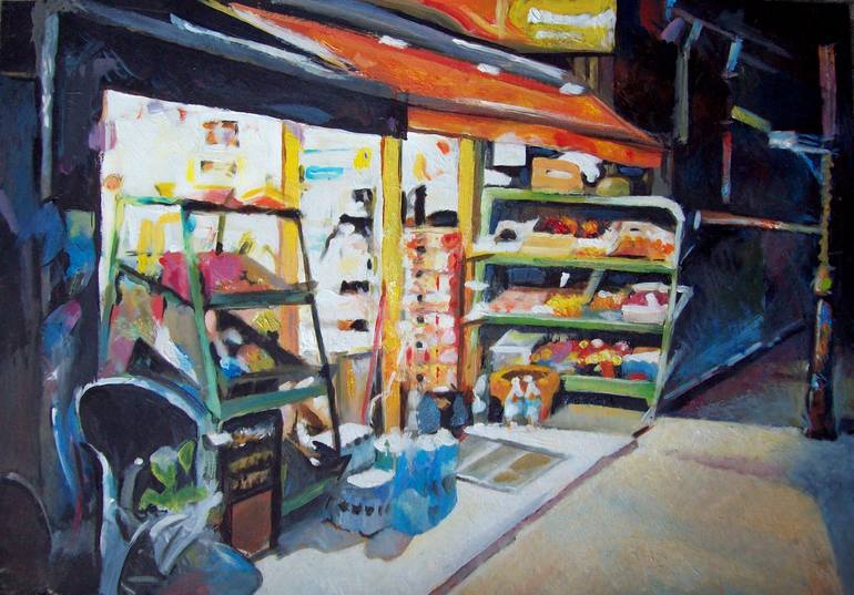 Night shop at Paddington 3 Painting by Stan Bigda | Saatchi Art