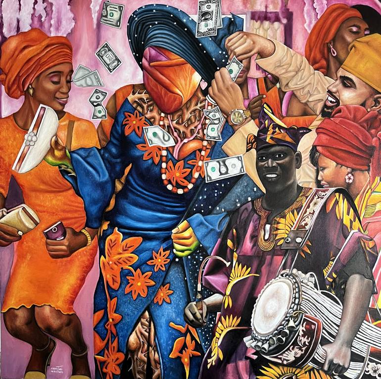 Ijo Iyawo (The Bridal Dance) Painting by O Yemi Tubi | Saatchi Art