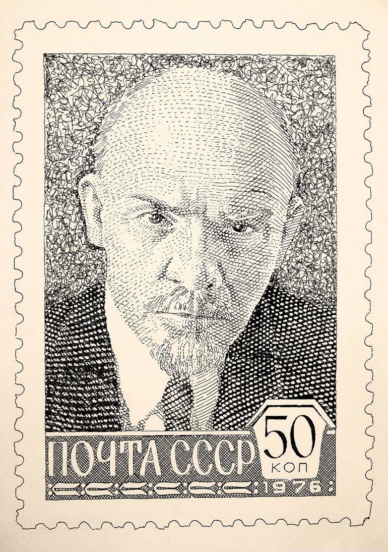 Vladimir Lenin Drawing by Mikhail Solovyov | Saatchi Art