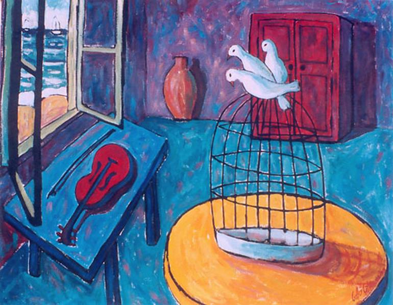 les pigeons de Matisse Painting by Gilles Côté | Saatchi Art
