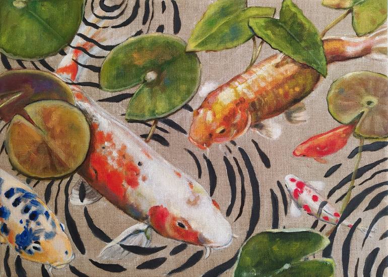 Pond Stories Painting by Valeria Pesce | Saatchi Art