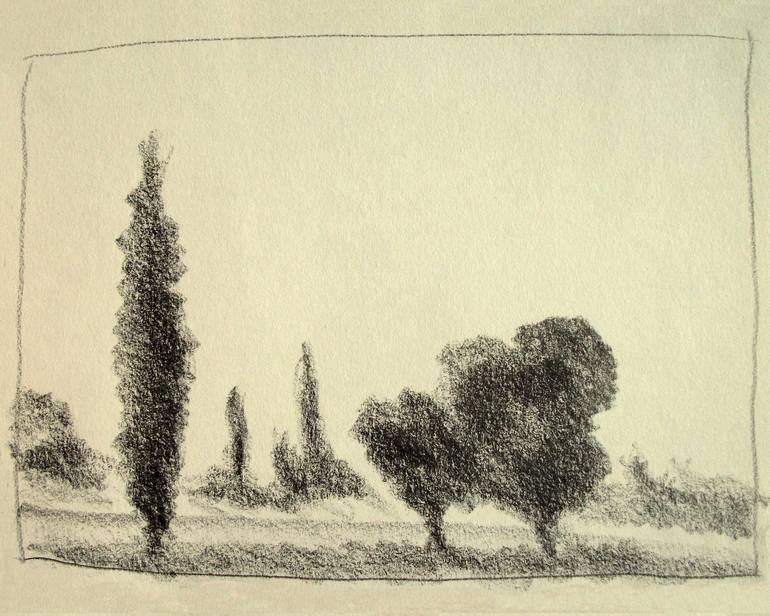 Italian Landscapes: trees in the Roman countryside, near via Appia ...