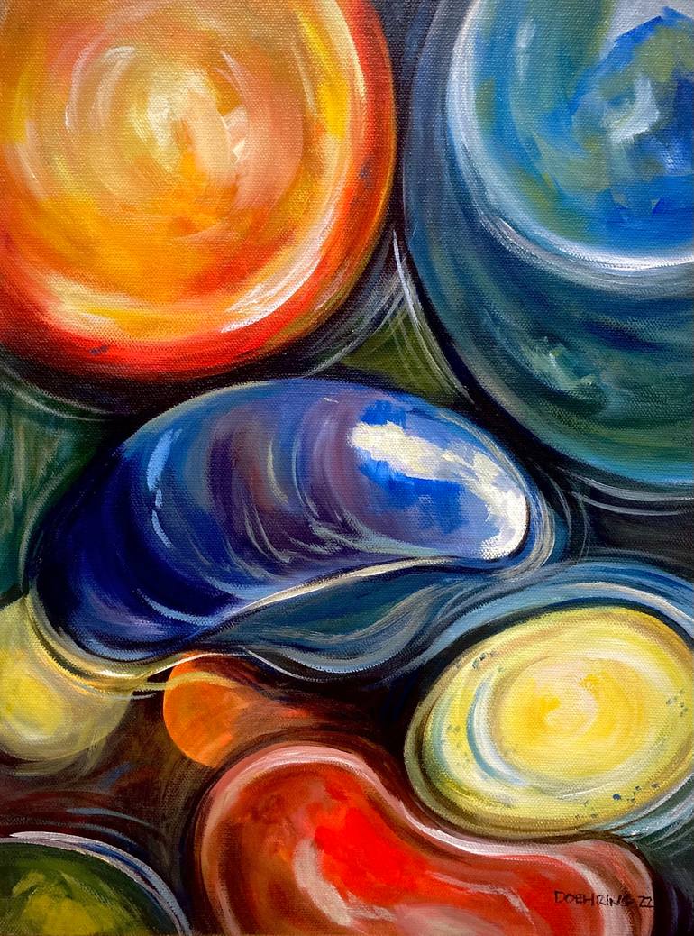 Little River Rocks Painting by Jennifer Doehring | Saatchi Art