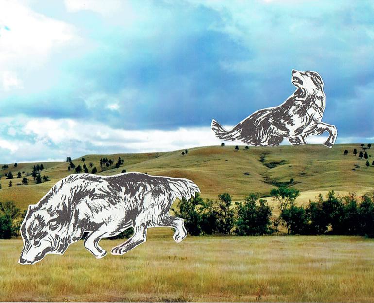 Giant Wolf Collage by Katrina Majkut | Saatchi Art