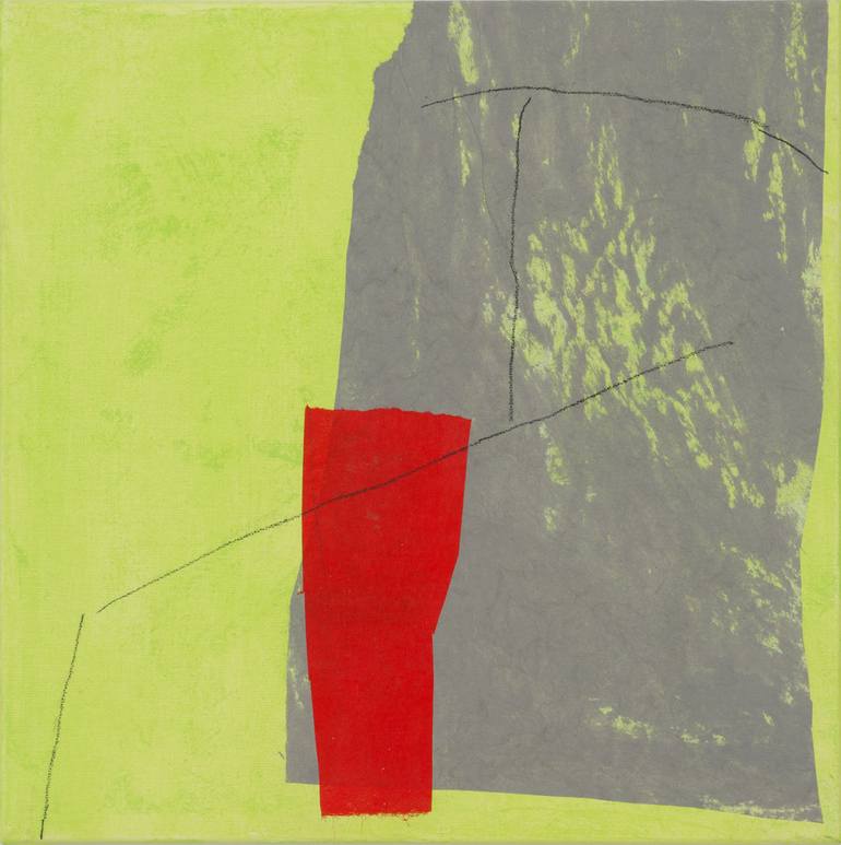Red and Taupe on Green Painting by Diane Englander | Saatchi Art