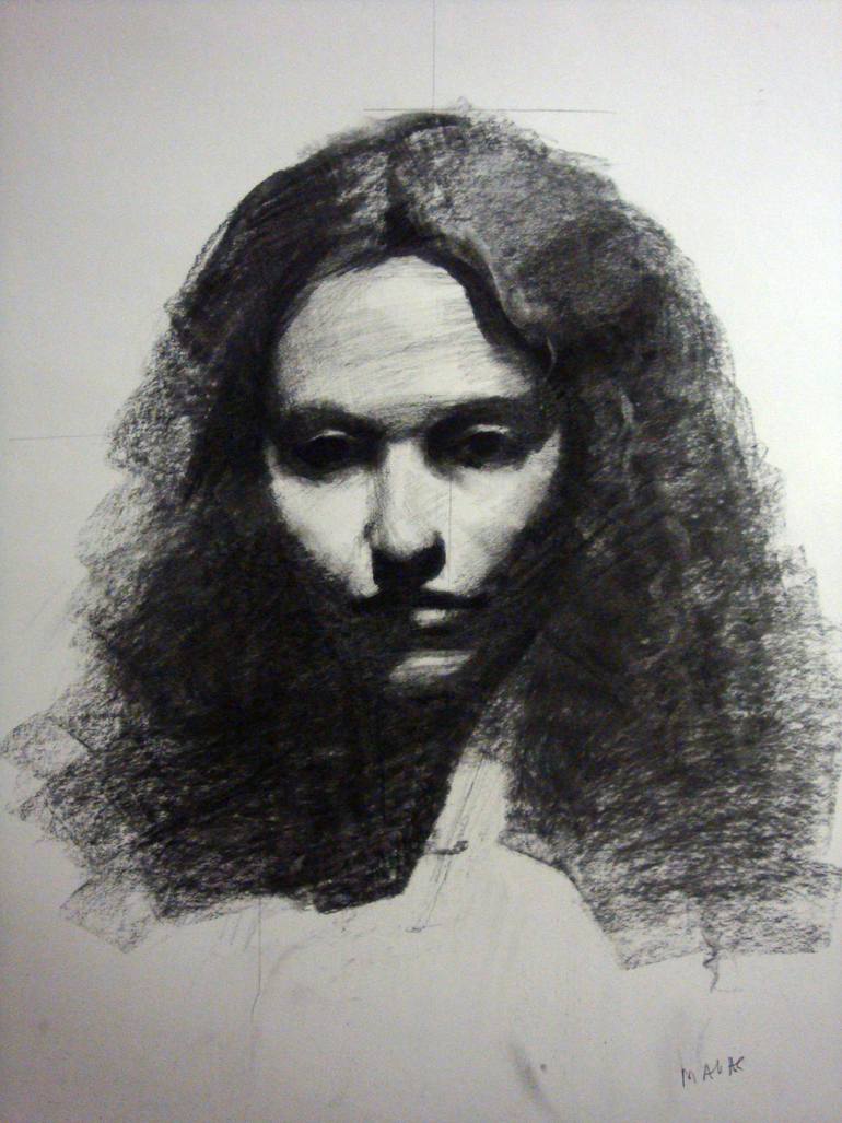 Portrait of Aurelie #2 Drawing by Guido Mauas | Saatchi Art