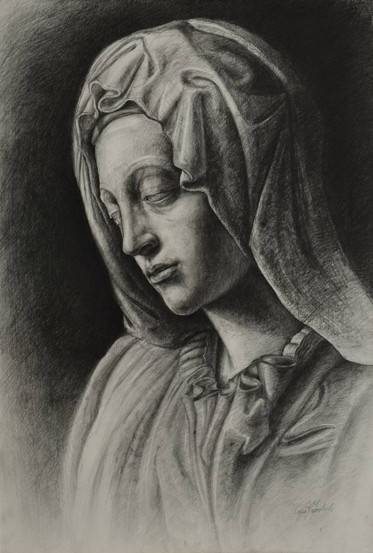 Pieta Drawing by Marko Karadjinovic | Saatchi Art
