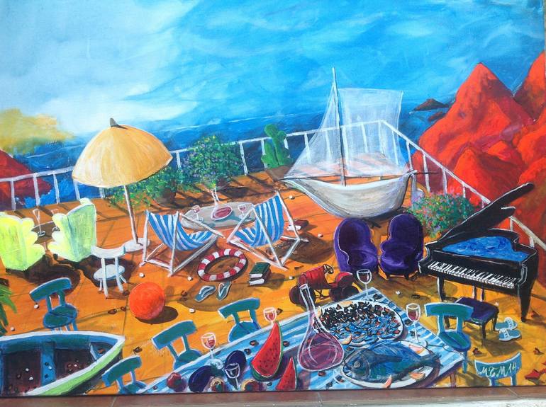 My island Painting by Mirjana Bobic Mojsilovic | Saatchi Art