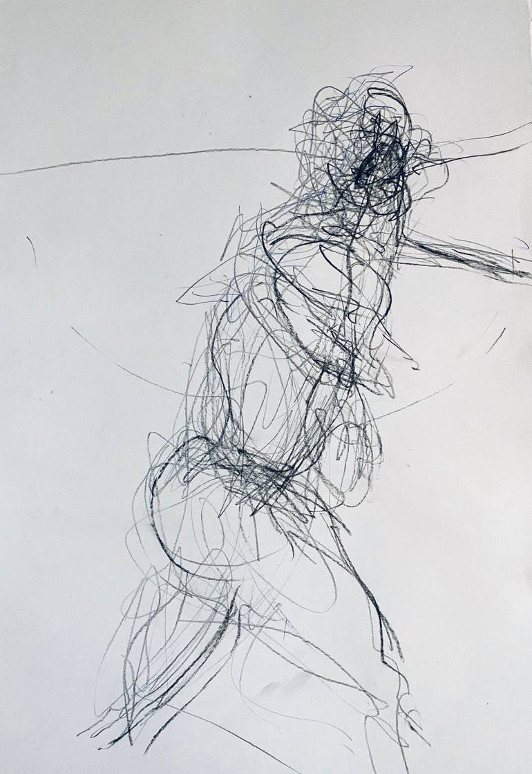 Man in Motion Drawing by Wolfram Söll | Saatchi Art