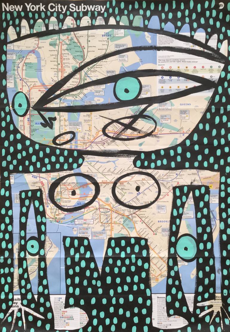 NYC Subway Map Series Painting by Jon Stucky | Saatchi Art