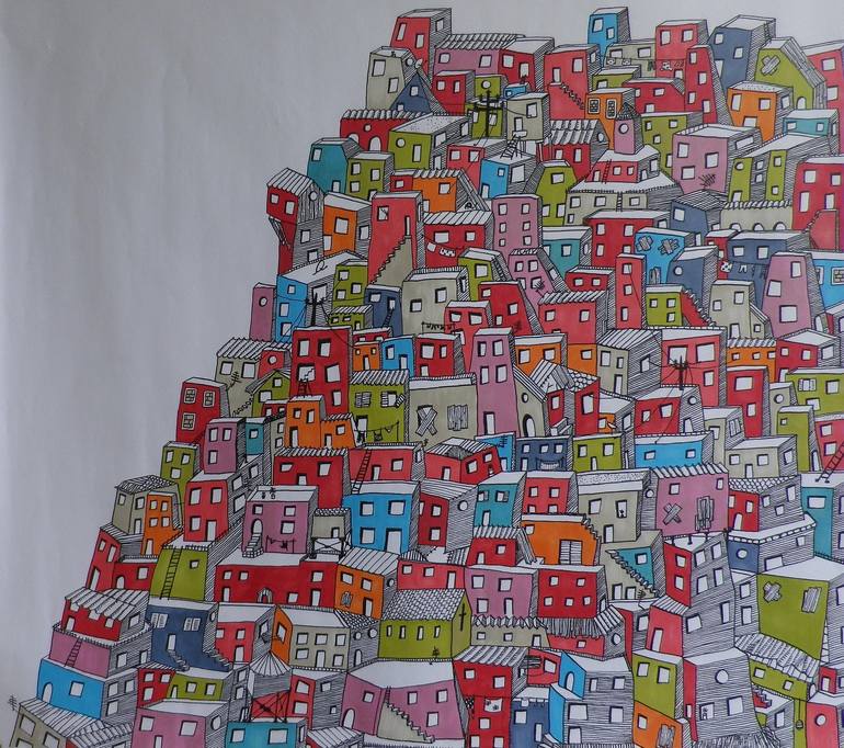 Favelas 5 Drawing by Marine Egraz | Saatchi Art