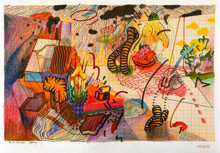 Sketches For Synthetic Future VII Drawing by Edith Torony | Saatchi Art